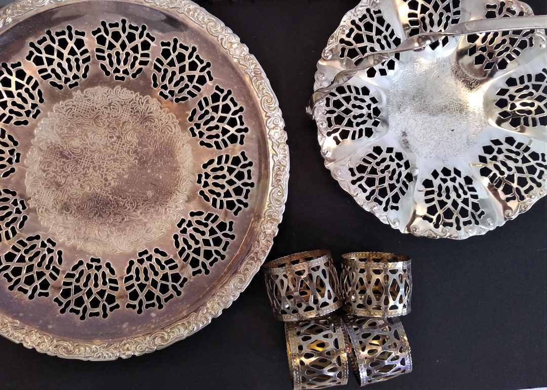 Vintage Mayell Silver Plate Set | Mayell Made in England | Three Legged ...