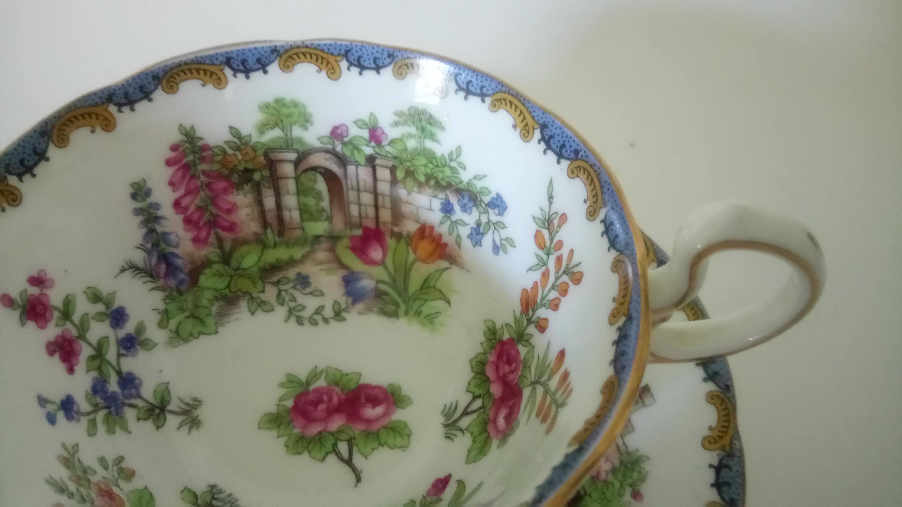 Antique Aynsley Garden Gate Pattern Cup and Saucer - Etsy