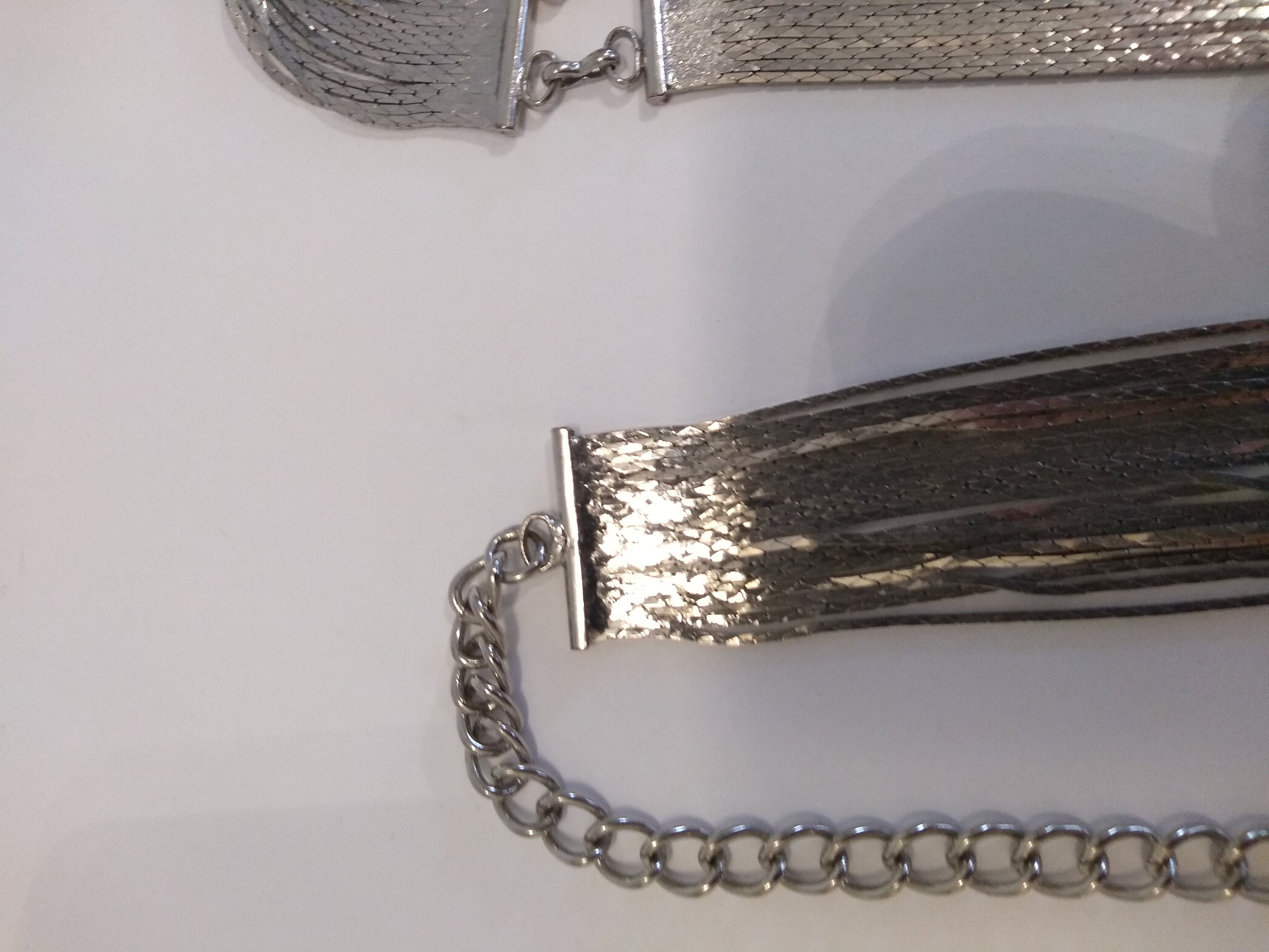 34" Silver Metal Mesh Necklace | Silver Mesh Belt | Long Silver Mesh ...