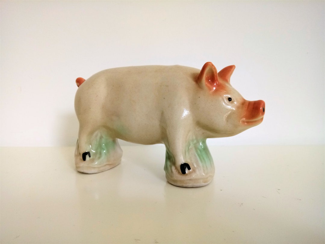 6 Pig Figurine Ceramic Pig Figurine Vintage Pig Figurine Collectible ...
