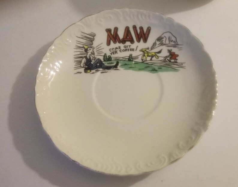 Jumbo ESD China Mug and Saucer Maw Come Git Yer Coffee - Etsy