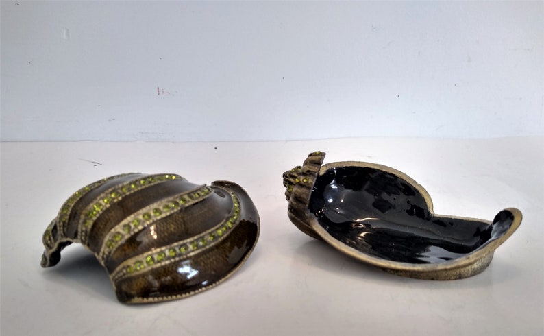 Sea Shell Trinket Box Enamel Shell Trinket Box Jewelry Box - Etsy Canada