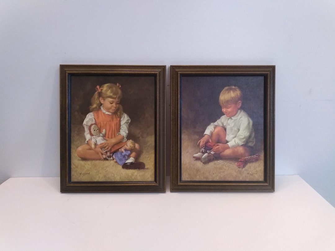 11" Vintage Hufford Framed Prints | Hufford | Vintage Kids Room Wall ...