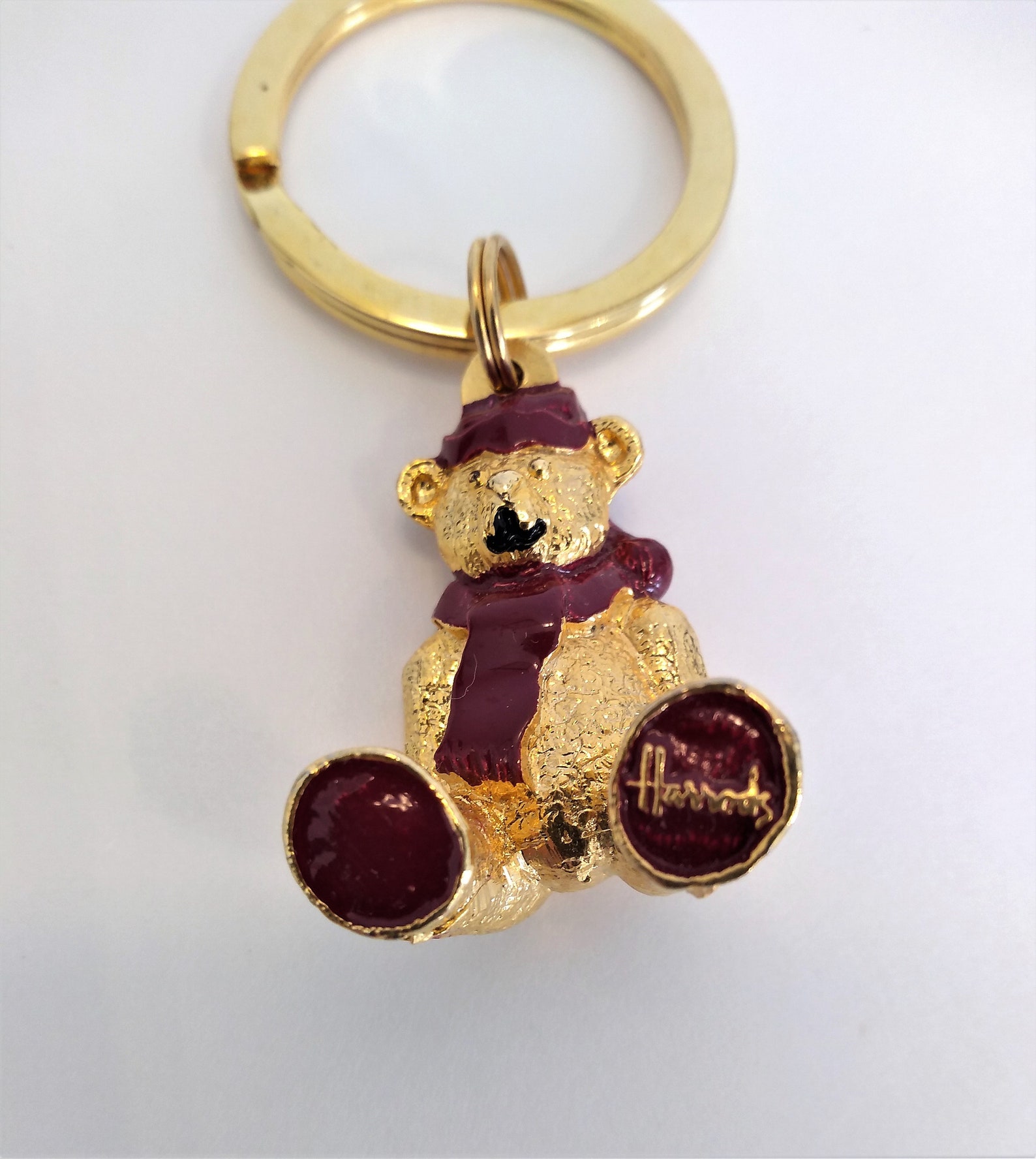 Vintage Harrods Teddy Bear Keyring Teddy Bear Keyring | Etsy