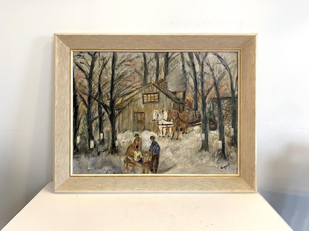28" Vintage Original Signed Painting | Dupont Signed Painting | Maple ...