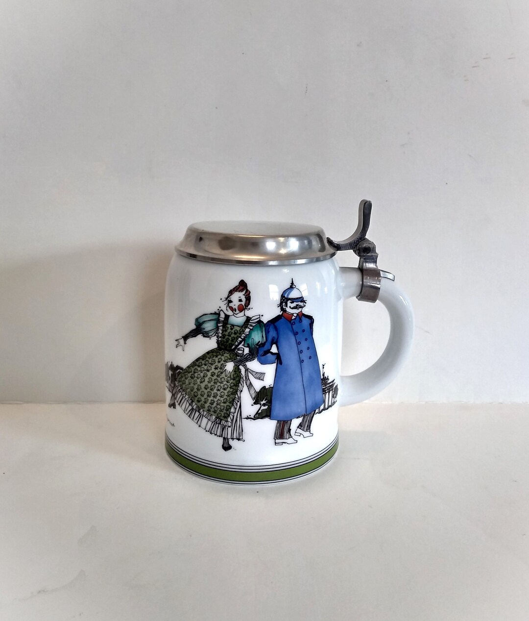 5.8" Vintage Hutschenreuther Lidded Beer Mug | Vintage German Beer Mug ...