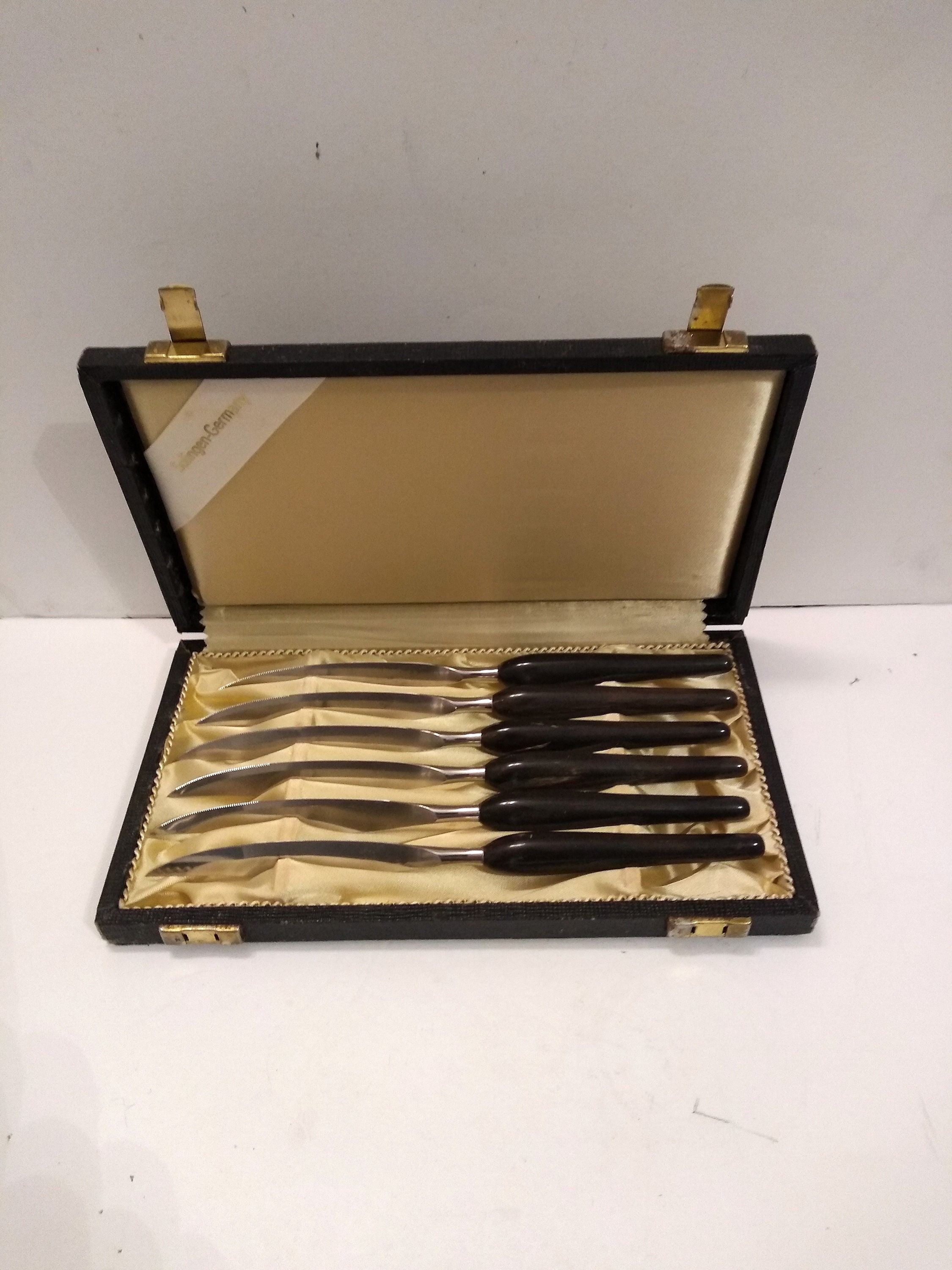 6 Vintage Solingen Knives in Original Box | Peaso Stainless Solingen ...