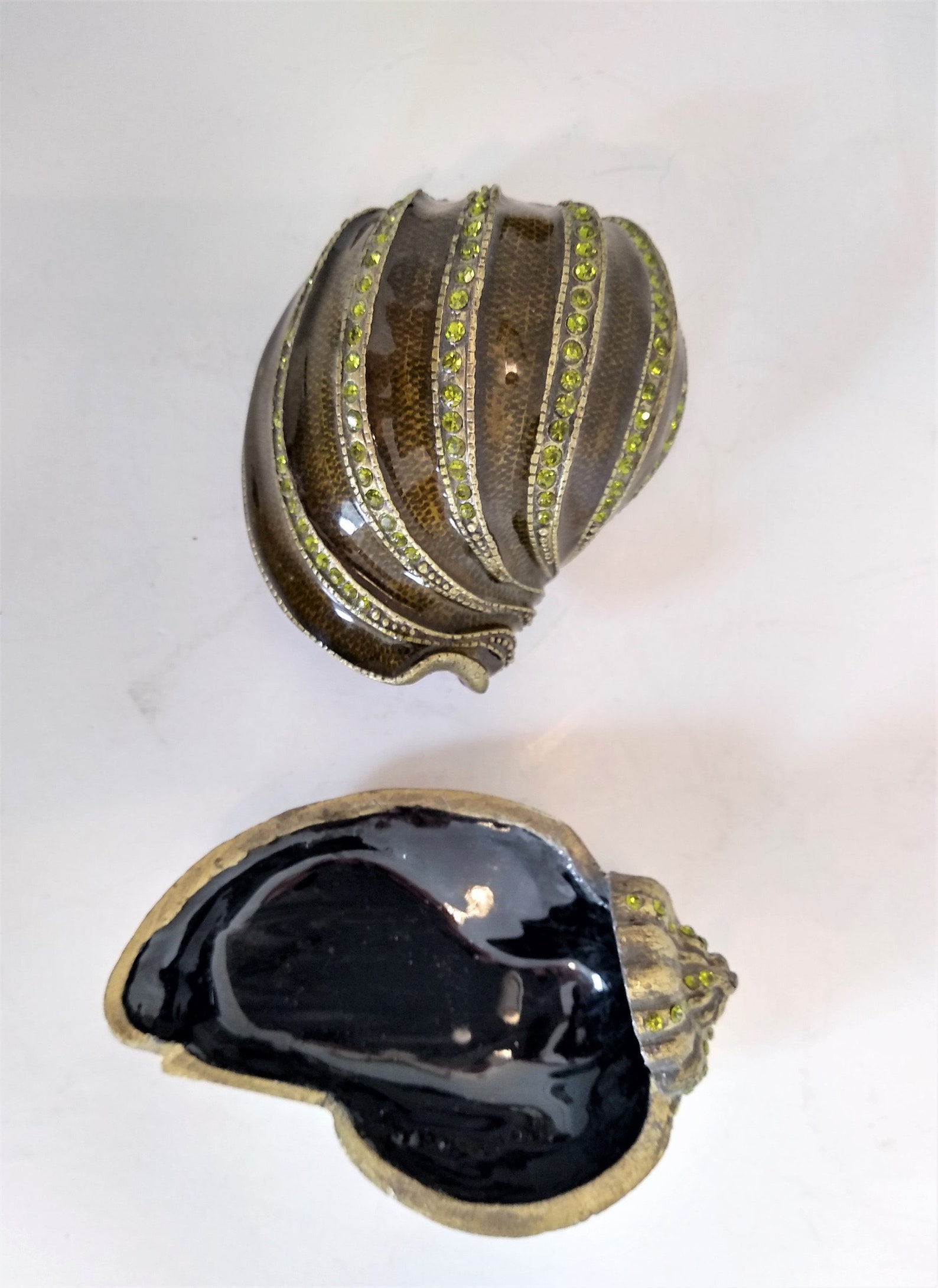 Sea Shell Trinket Box Enamel Shell Trinket Box Jewelry Box - Etsy