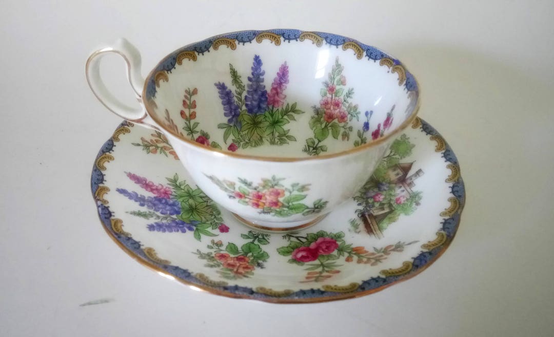 Antique Aynsley Garden Gate Pattern Cup and Saucer - Etsy
