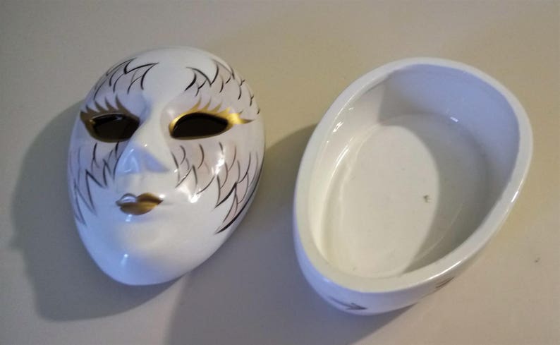 5" Venetian Mask | Mask Trinket Box | Mask Jewelry Box | Vintage ...
