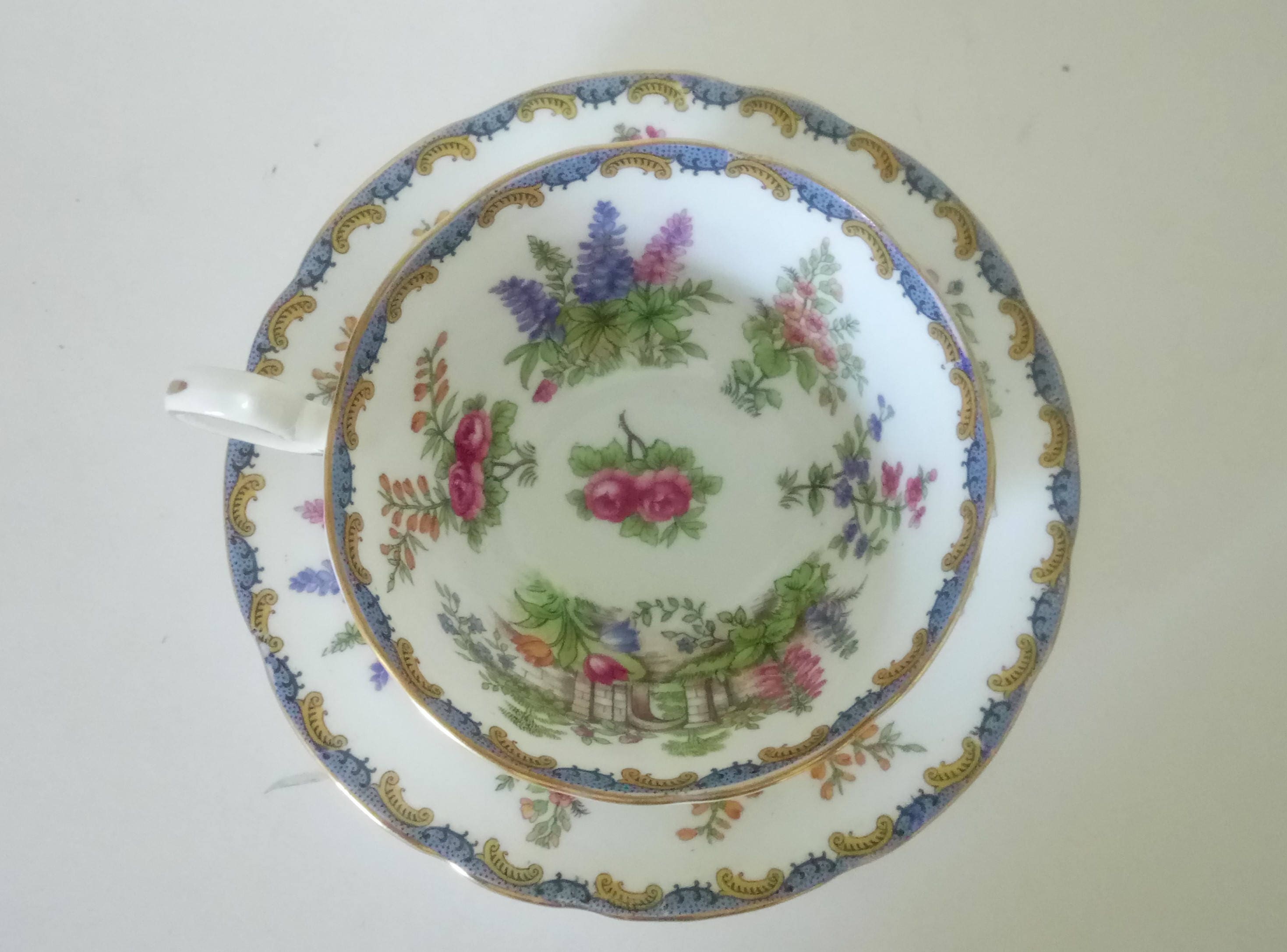 Antique Aynsley Garden Gate Pattern Cup and Saucer - Etsy
