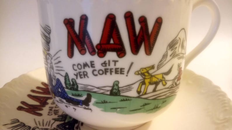 Jumbo ESD China Mug and Saucer Maw Come Git Yer Coffee - Etsy