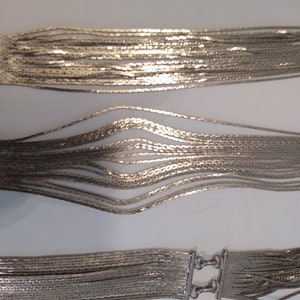 34" Silver Metal Mesh Necklace | Silver Mesh Belt | Long Silver Mesh ...