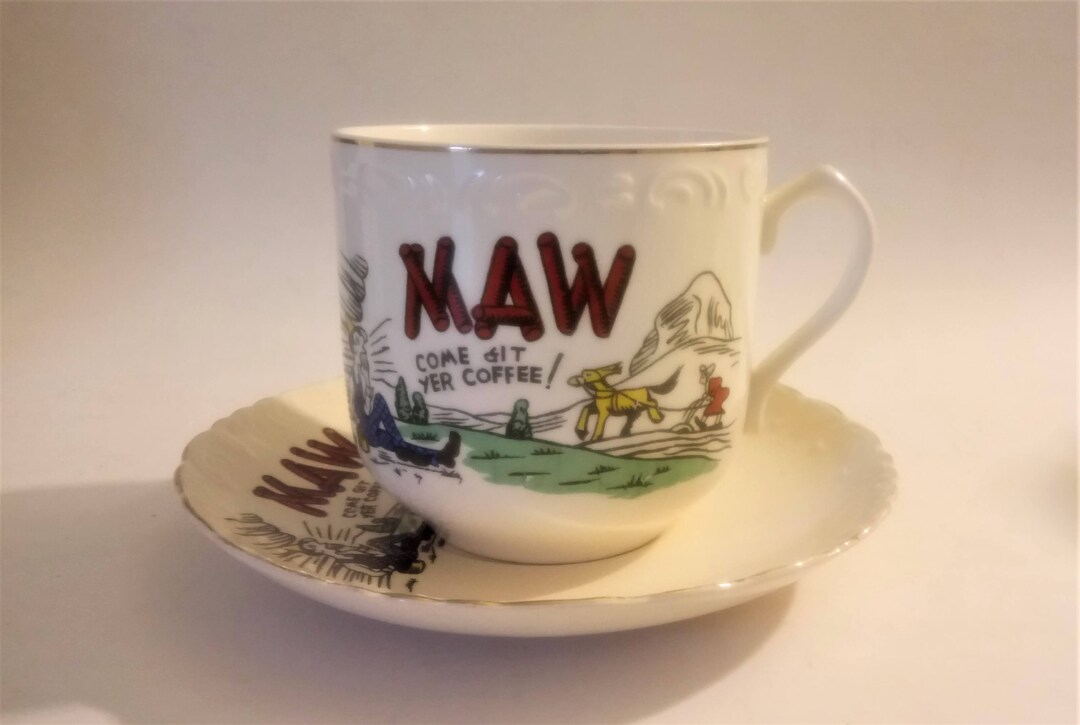 Jumbo ESD China Mug and Saucer Maw Come Git Yer Coffee - Etsy