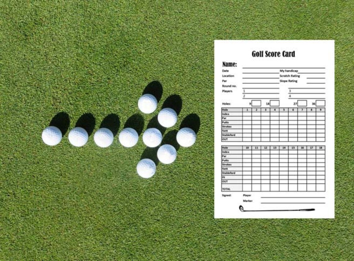 Golf Score Card Printable Download JPG/PNG/PDF Golf Records Golf Log ...