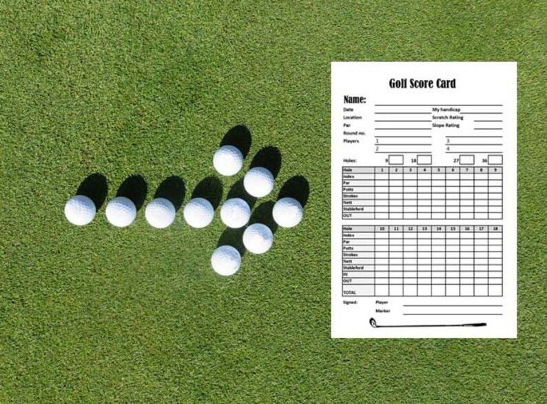 Golf Score Card Printable Download JPG/PNG/PDF Golf Records Golf Log ...