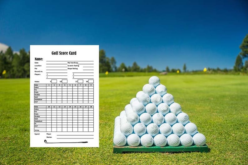Golf Score Card Printable Download JPG/PNG/PDF Golf Records Golf Log ...