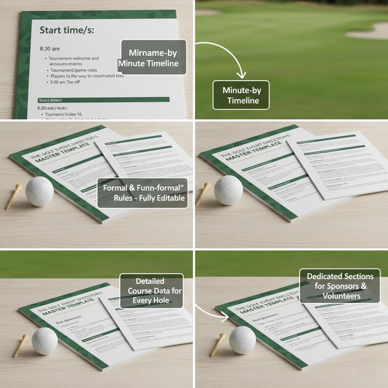 Editable Golf Tournament Planner Template | Event Program, Local Rules ...