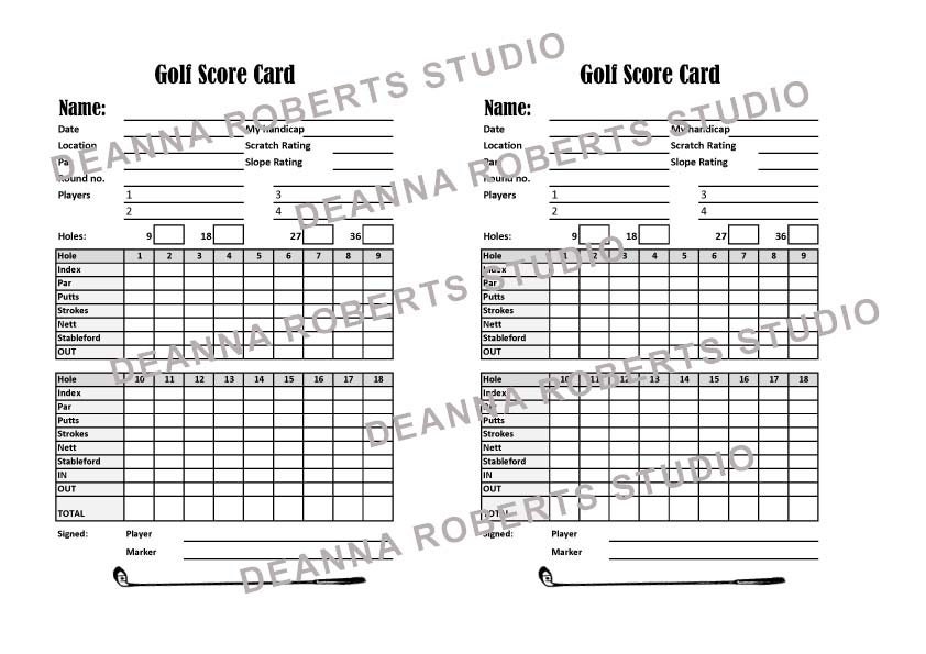 Golf Score Card Printable Download JPG/PNG/PDF Golf Records Golf Log ...