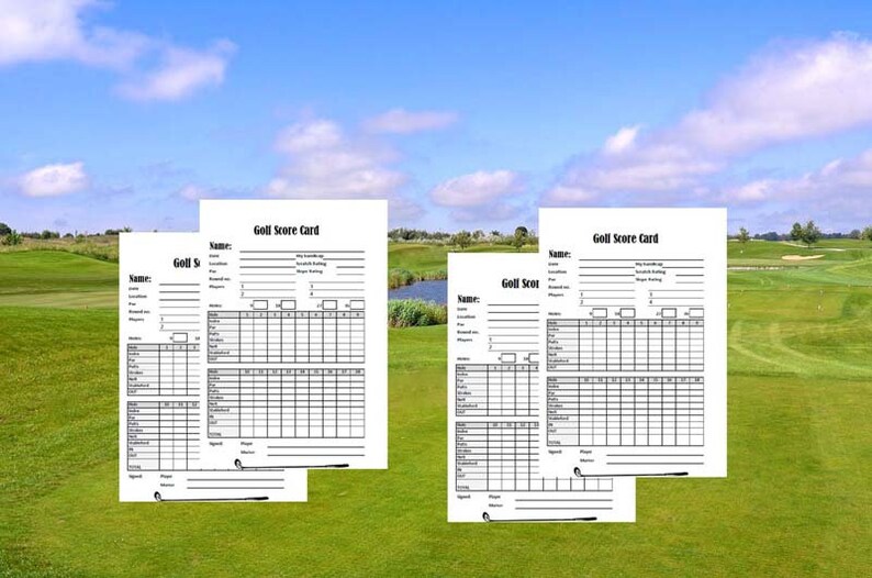 Golf Score Card Printable Download JPG/PNG/PDF Golf Records Golf Log ...
