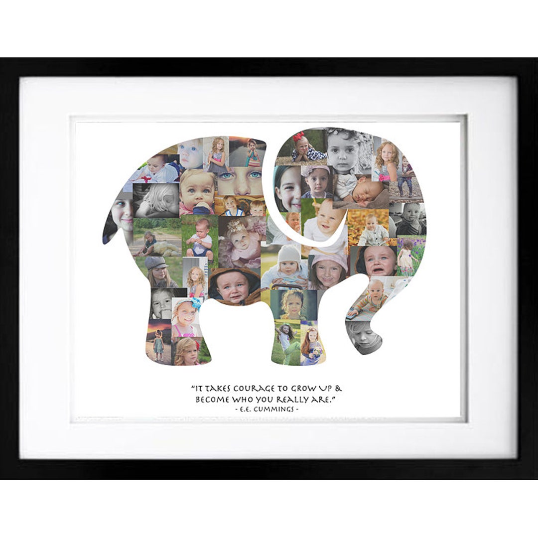 Elephant Photo Collage | Elephant SVG | Elephant Decor | Elephant ...