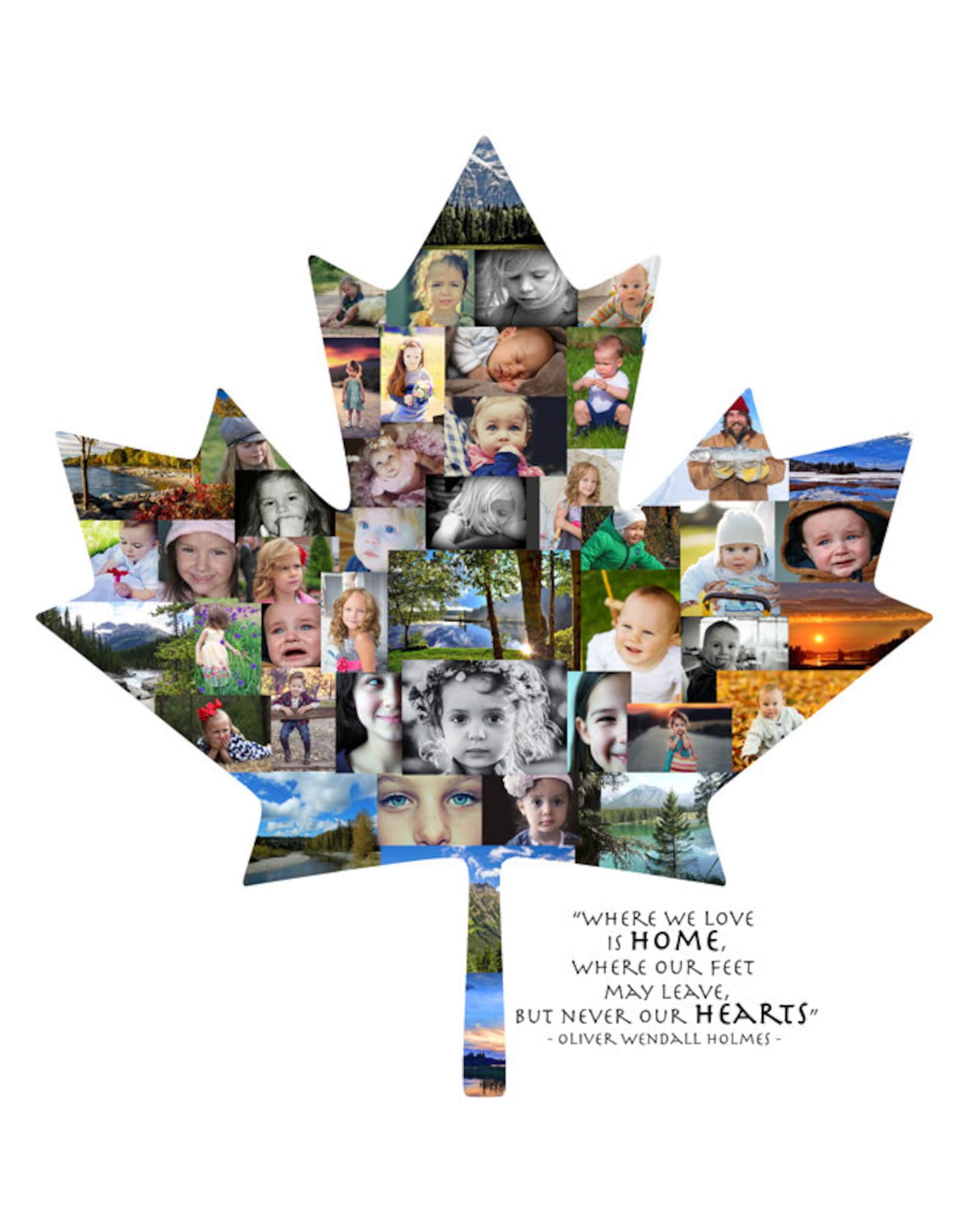 Maple Leaf Photo Collage Canada Art Canadian Flag Maple | Etsy