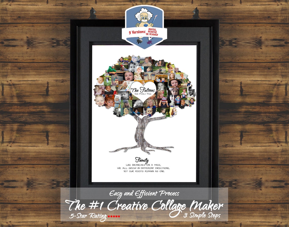 Family Tree Collage Family Tree Wall Art Family Tree Print - Etsy