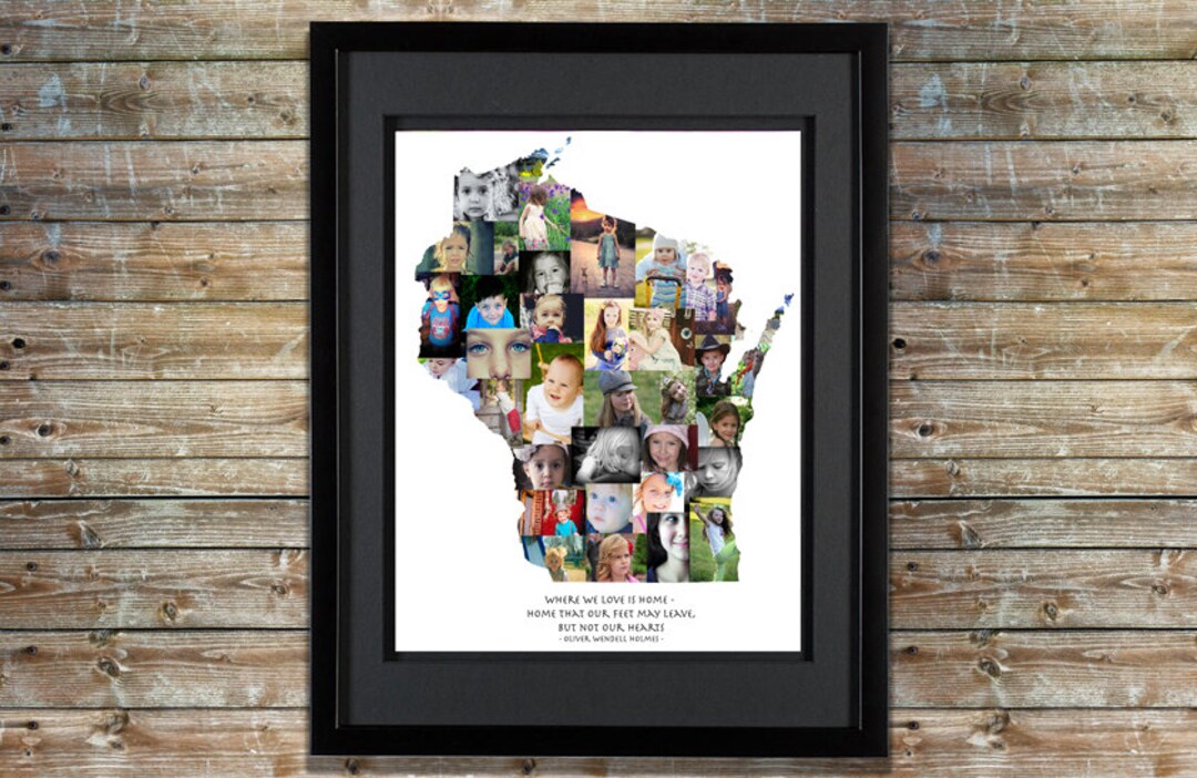 Wisconsin Photo Map Wisconsin Wall Art Wisconsin Home Wisconsin Art ...
