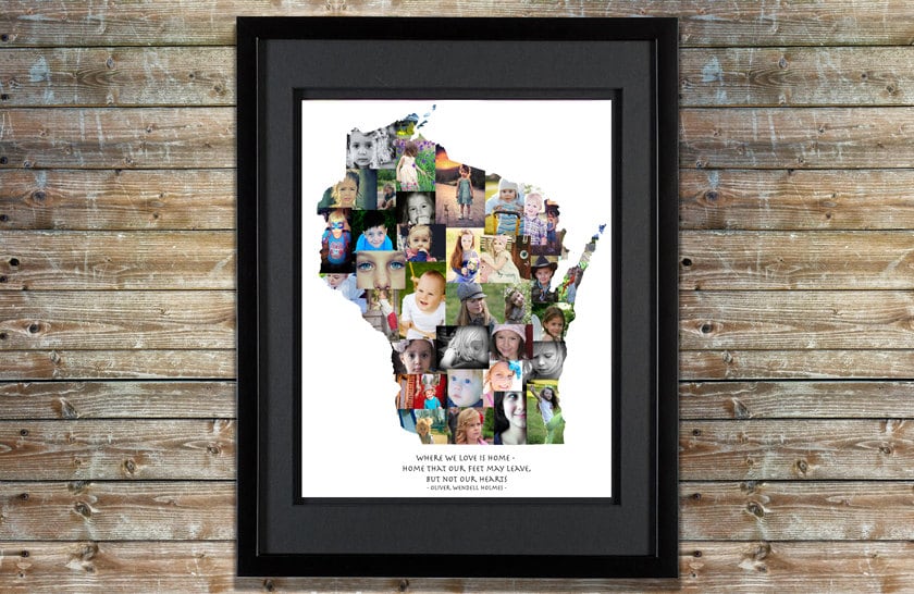Wisconsin Photo Map Wisconsin Wall Art Wisconsin Home Wisconsin Art ...