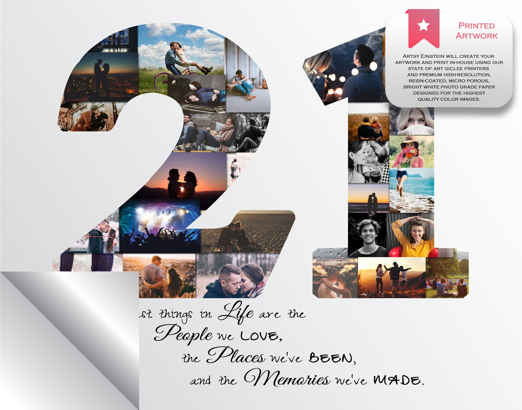 21st Birthday Gift Birthday Photo Collage 21st Birthday | Etsy