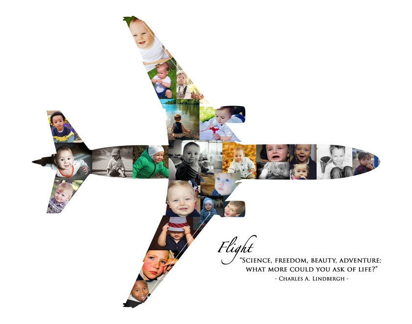 Airplane Collage Airplane Photo Collage Airplane Decor - Etsy