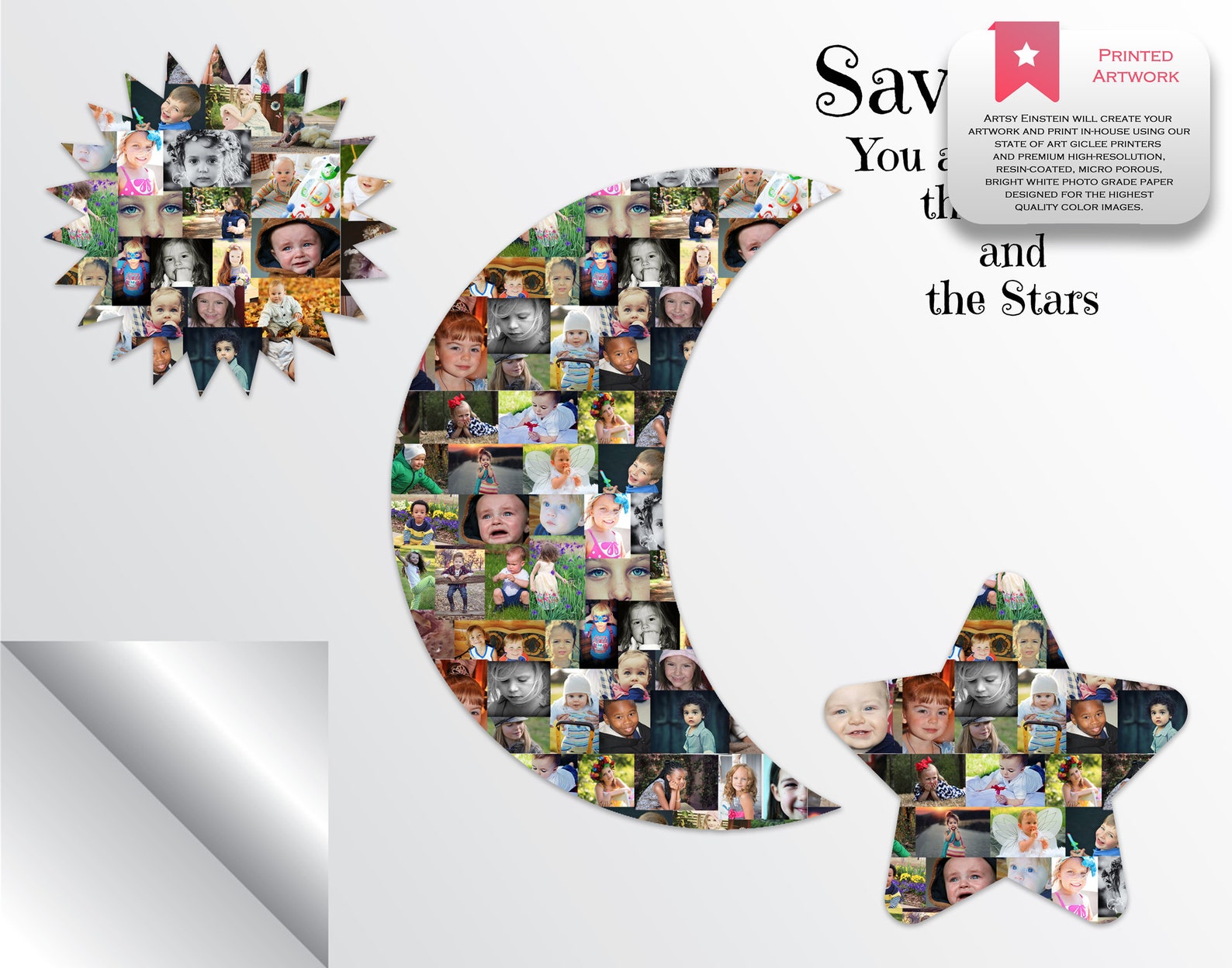 Sun Moon Stars Photo Collage Sun and Moon Decor Nursery - Etsy Ireland