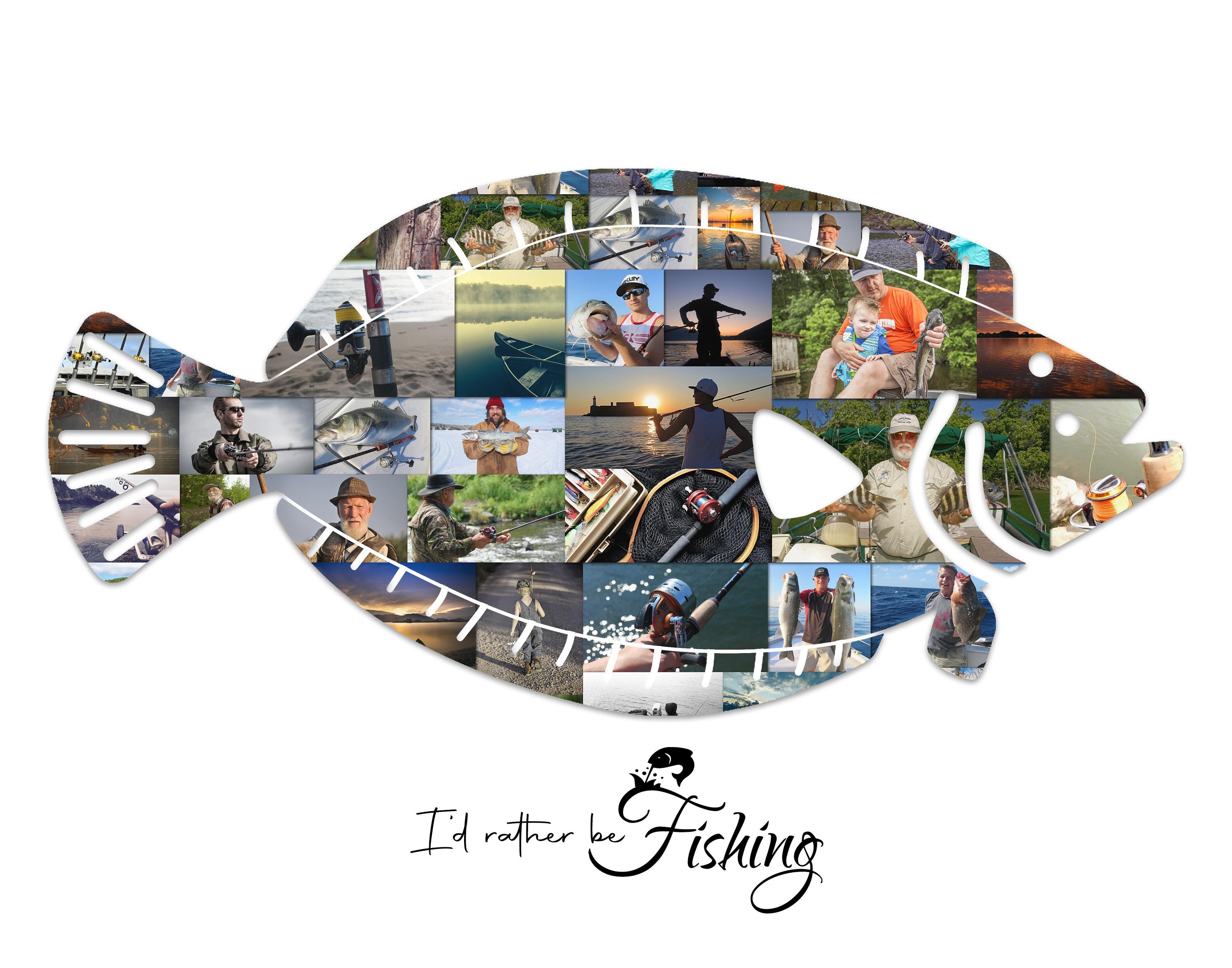 Flounder Fish Photo Collage Flounder Fishing Flounder | Etsy