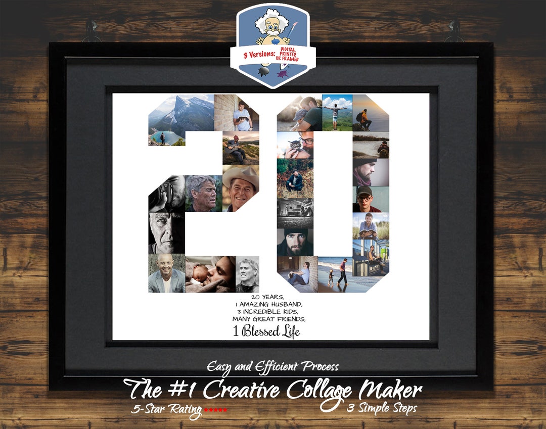 20th Birthday Photo Collage 20th Birthday Gift 20th Anniversary Collage ...