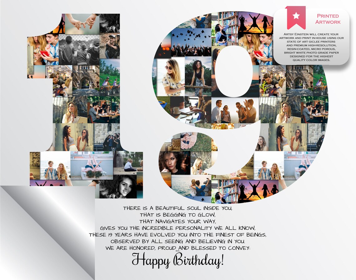 19th Birthday Photo Collage 19th Birthday Collage 19th | Etsy