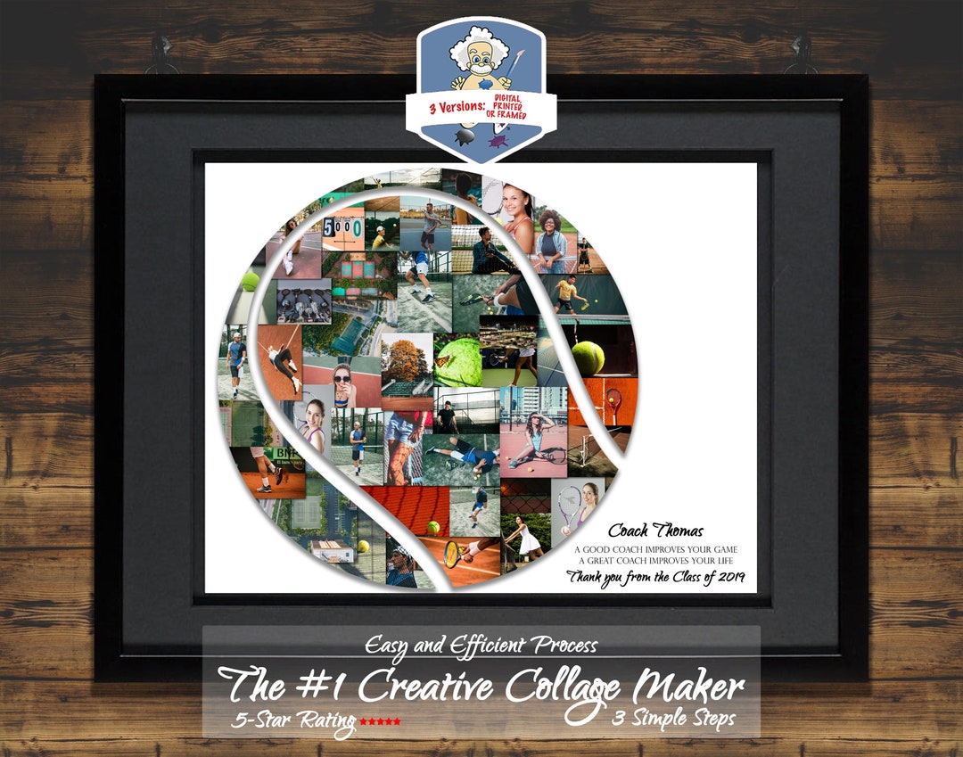 Personalized Tennis Photo Collage | Tennis Gifts for Women | Tennis ...