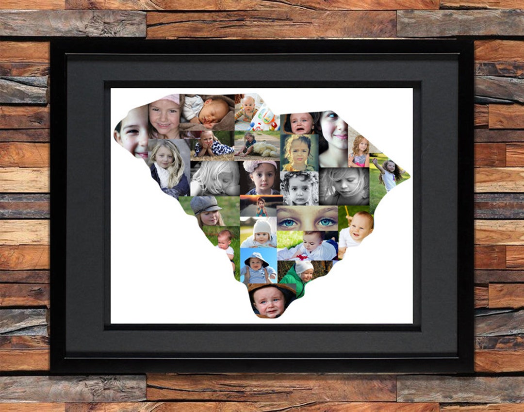 Custom South Carolina Photo Collage Map Art Print | SC Home Decor - Etsy