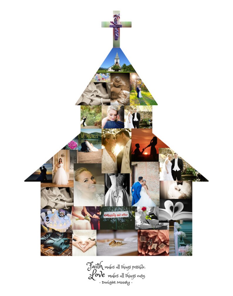 Wedding Photo Collage Church SVG Wedding Photo Album | Etsy