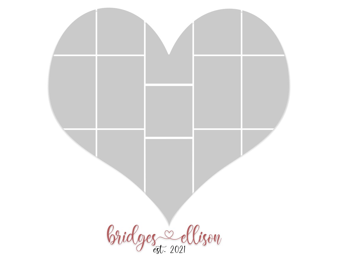 Heart Template PSD Heart Template 15 Photos Collage | Etsy