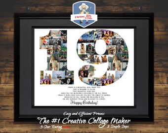 EDITABLE 50 Photos, Custom 19th Birthday, 19th Anniversary Photo ...
