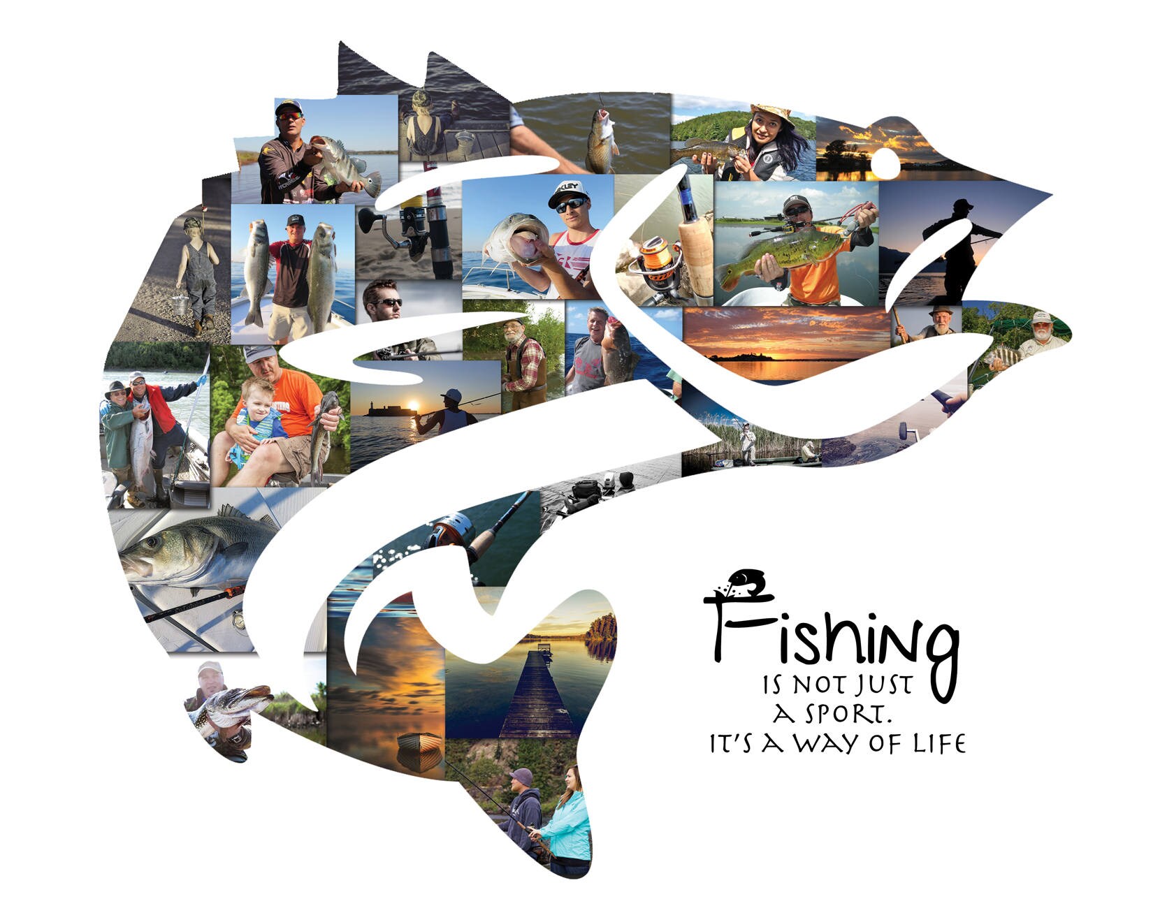 Bass Fish Photo Collage Bass Fishing Bass Fish SVG Bass | Etsy