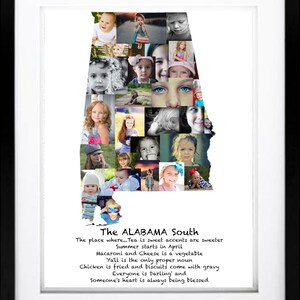 Alabama Map Alabama Photo Map Alabama Crimson Tide Alabama Poster ...