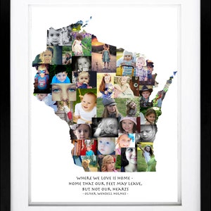 Wisconsin Photo Map Wisconsin Wall Art Wisconsin Home Wisconsin Art ...