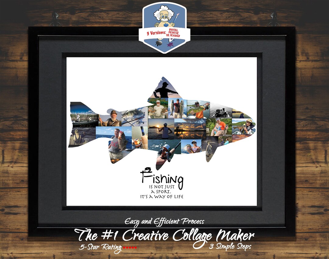 Personalized Redfish Photo Collage | Redfish Fishing Art | Custom Fish ...
