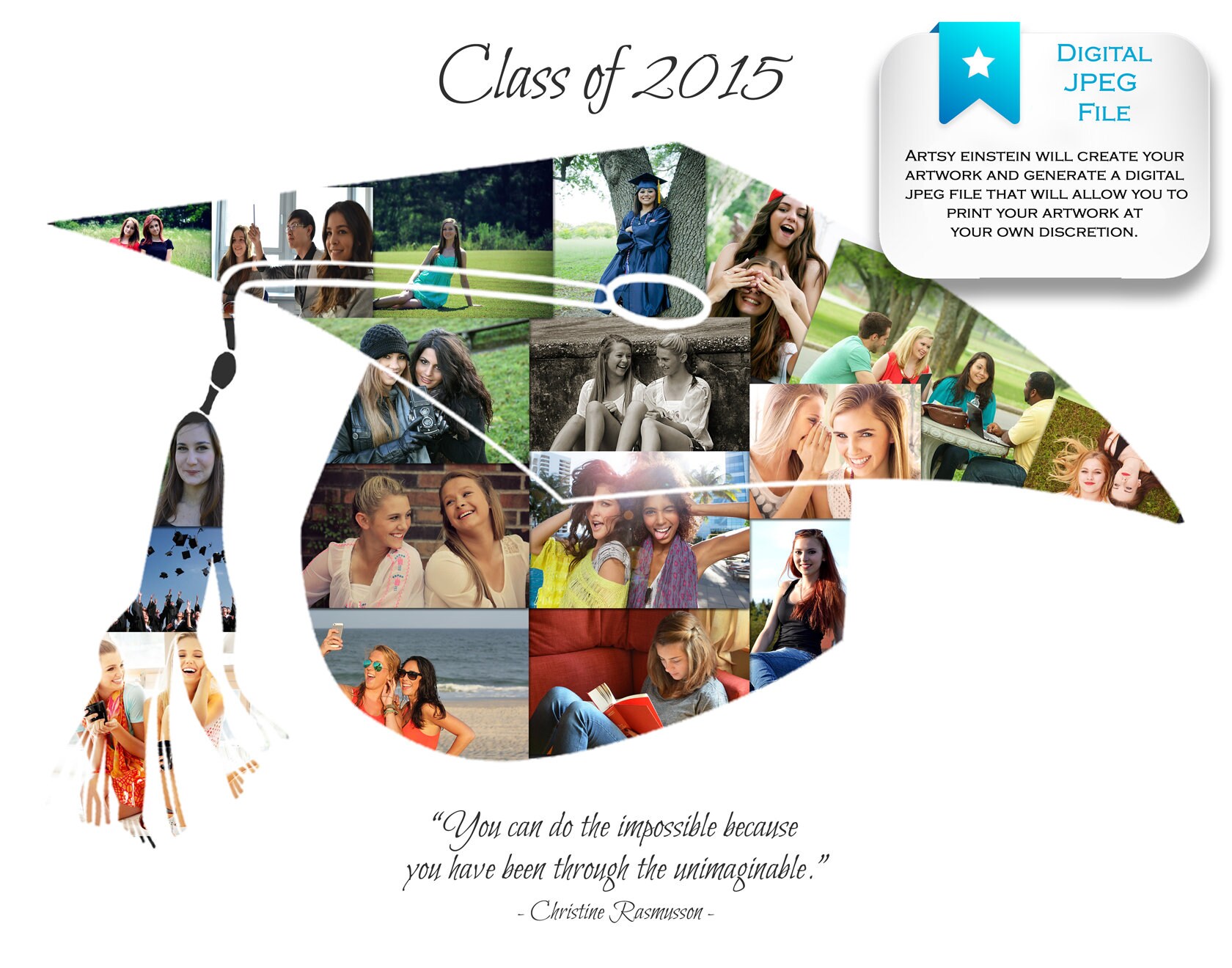 Graduation Collage Graduation Cap Collage Class of 2018 | Etsy