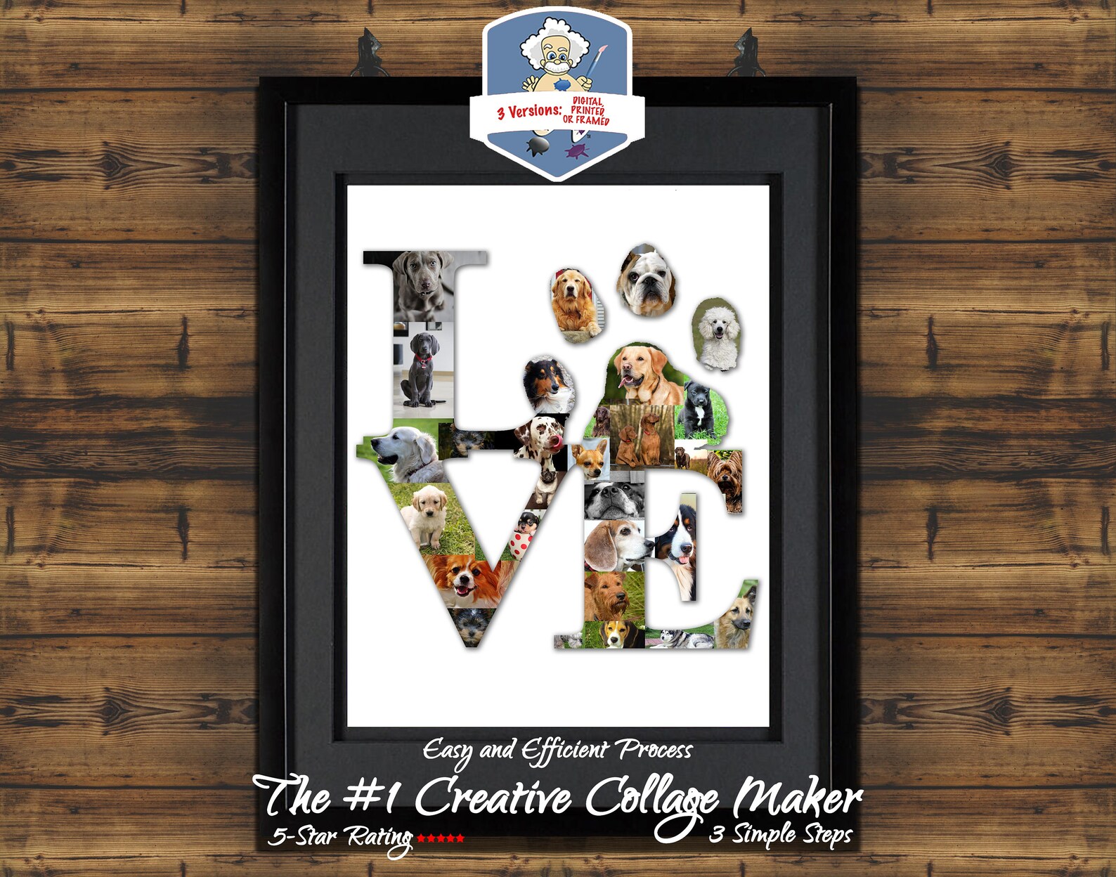 Dog Photo Collage Dog Art Print Dog Artwork Dog Lover - Etsy