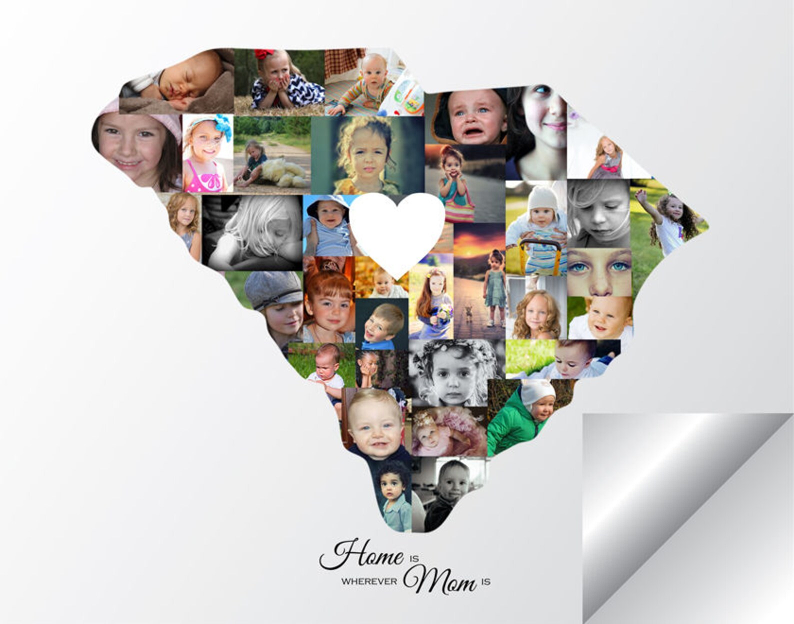 Gift for Her State Shaped Photo Collage Personalized Mom - Etsy