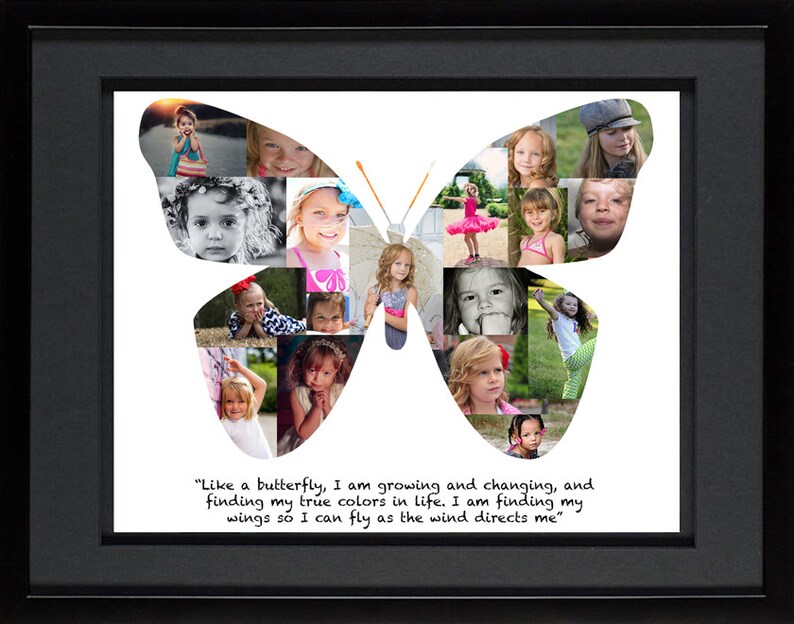 Butterfly Photo Collage Butterfly Shape Collage Butterfly - Etsy