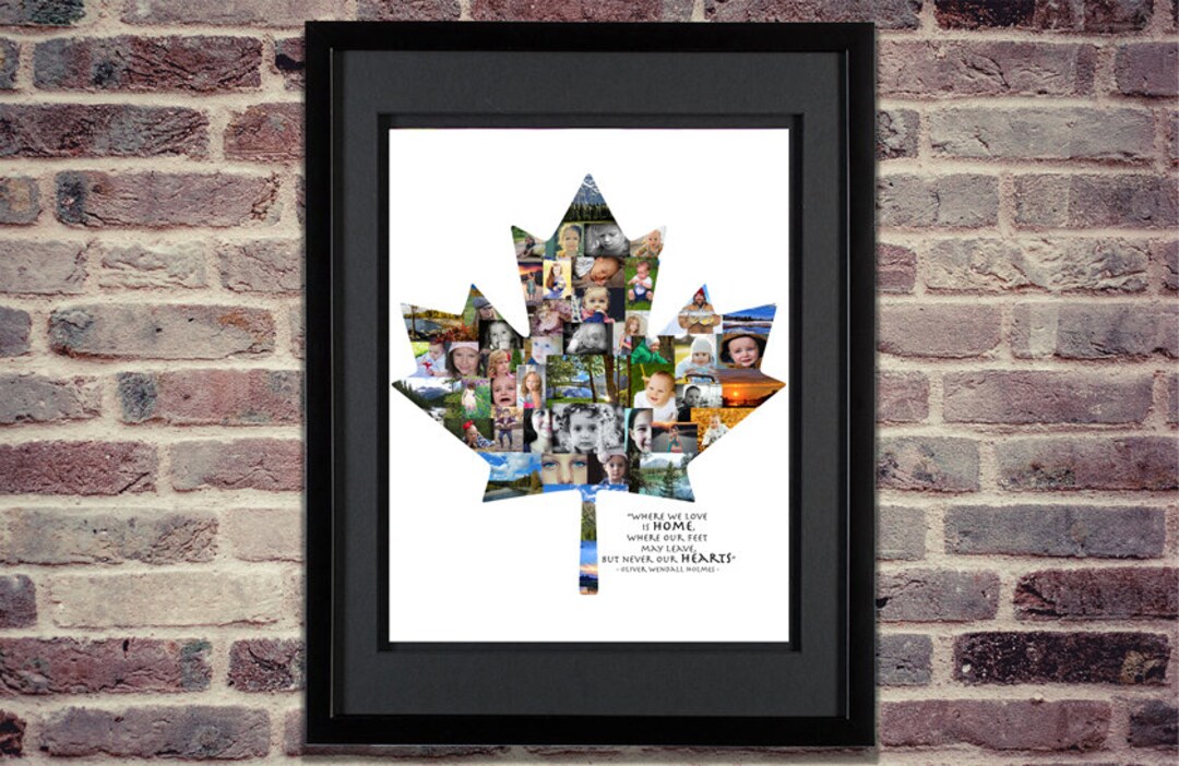 Maple Leaf Photo Collage | Canada Art | Canadian Flag | Maple Leaf - Etsy