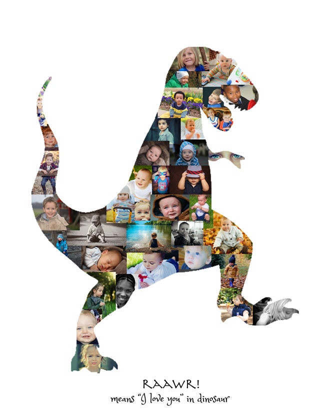 Dinosaur Photo Collage T-rex Trex SVG Dinosaur SVG - Etsy
